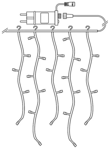 Nedis WIFILXC01C180 - LED RGB Vánoční závěs 180xLED/7 funkcí 6m IP65 Wi-Fi Tuya