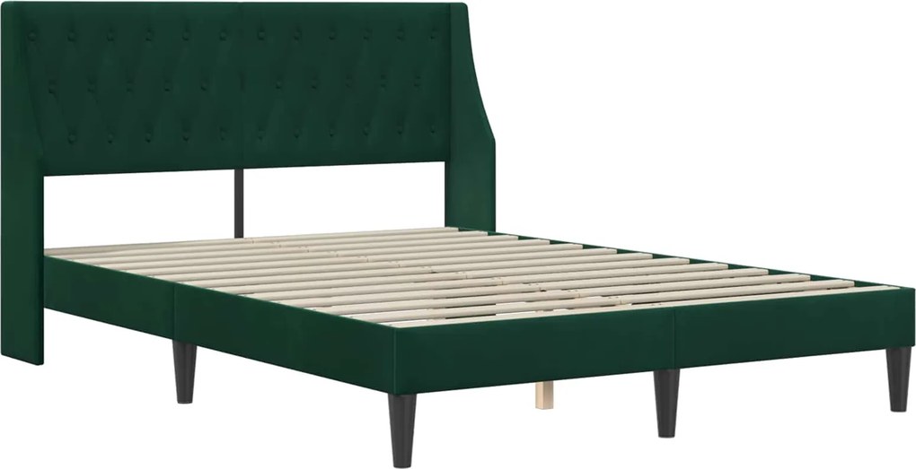 Rám postele s matrací s matrací Tmavě zelená 140 x 190 cm samet 3414797