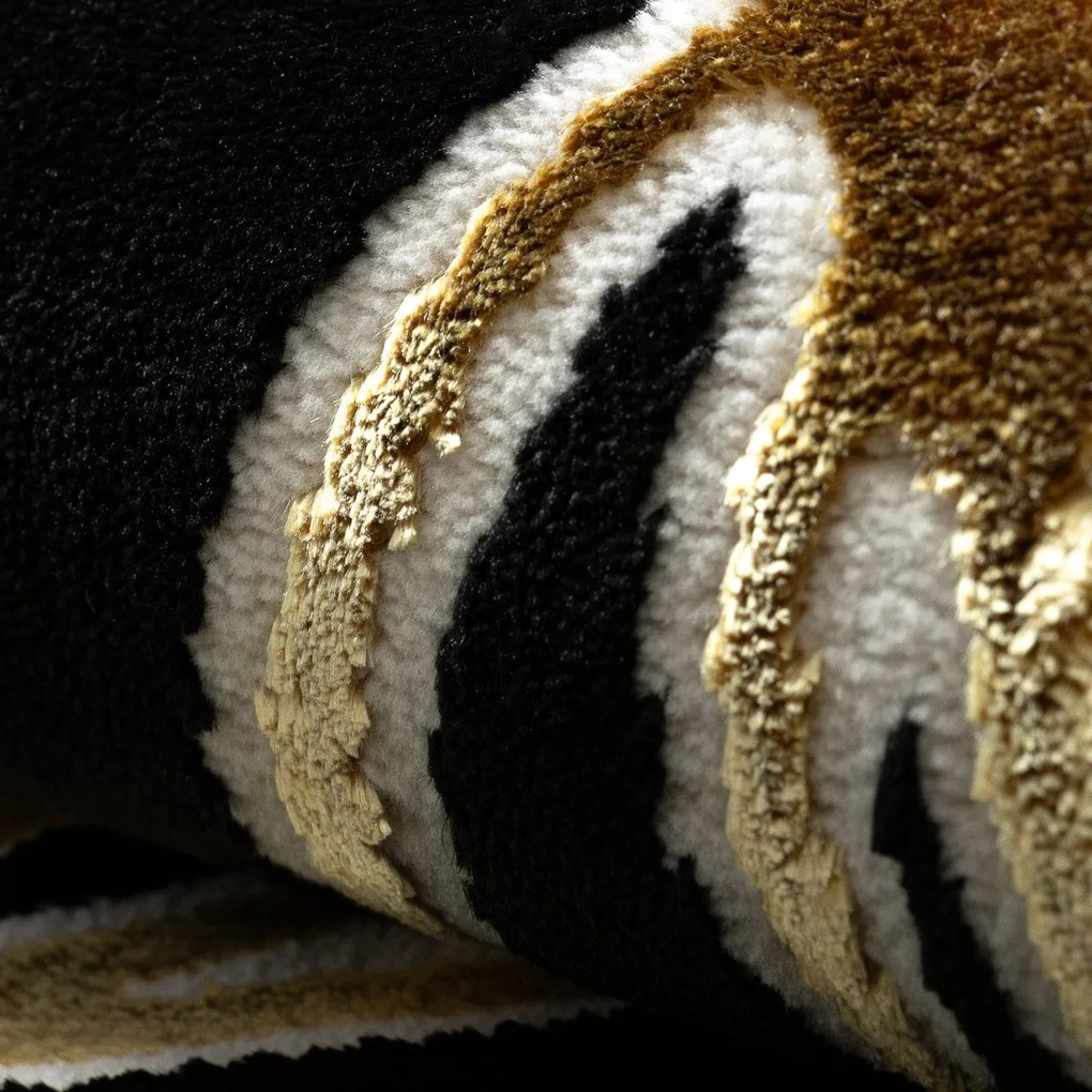 Dywany Łuszczów, Kusový koberec Allure 1964 black/gold, 120x170, černá, kancelář