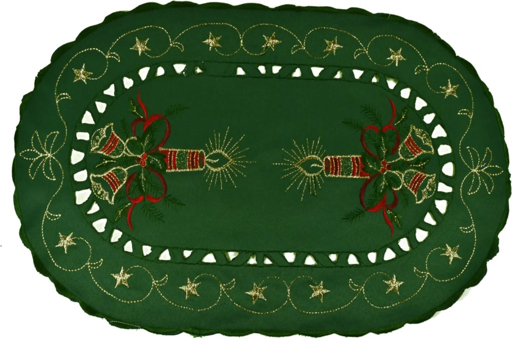 Vánoční ubrus - zelený 42x28 cm