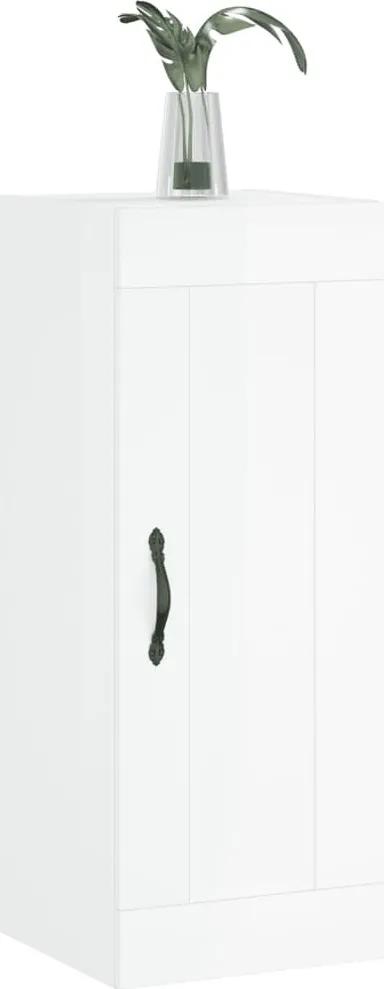 vidaXL Nástěnná skříňka 34,5 x 34 x 90 cm kompozitní dřevo [830494] Barva: bílá s vysokým leskem