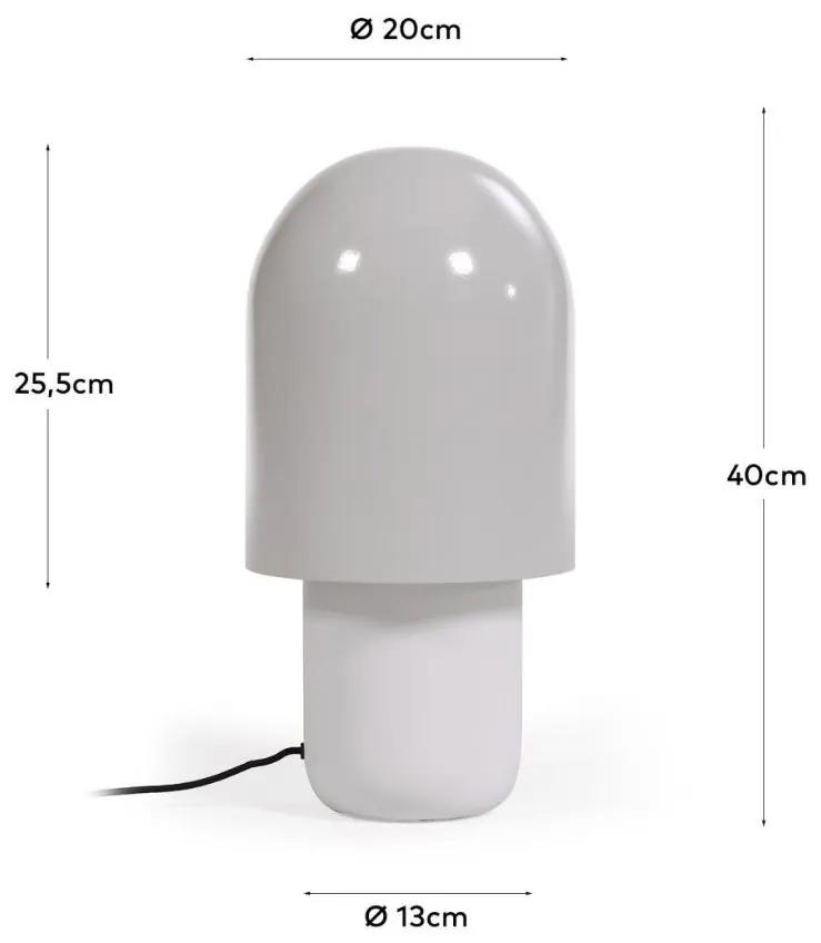OnaDnes -20% Bílo šedá kovová stolní lampa Kave Home Brittany