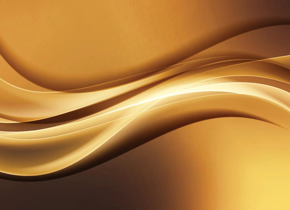 Malvis ® Abstraktní tapeta zlatá vlna Vel. (šířka x výška): 432 x 290 cm