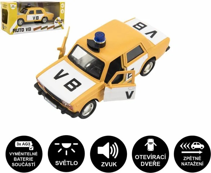 Retro policejní auto VB se světlem a zvukem