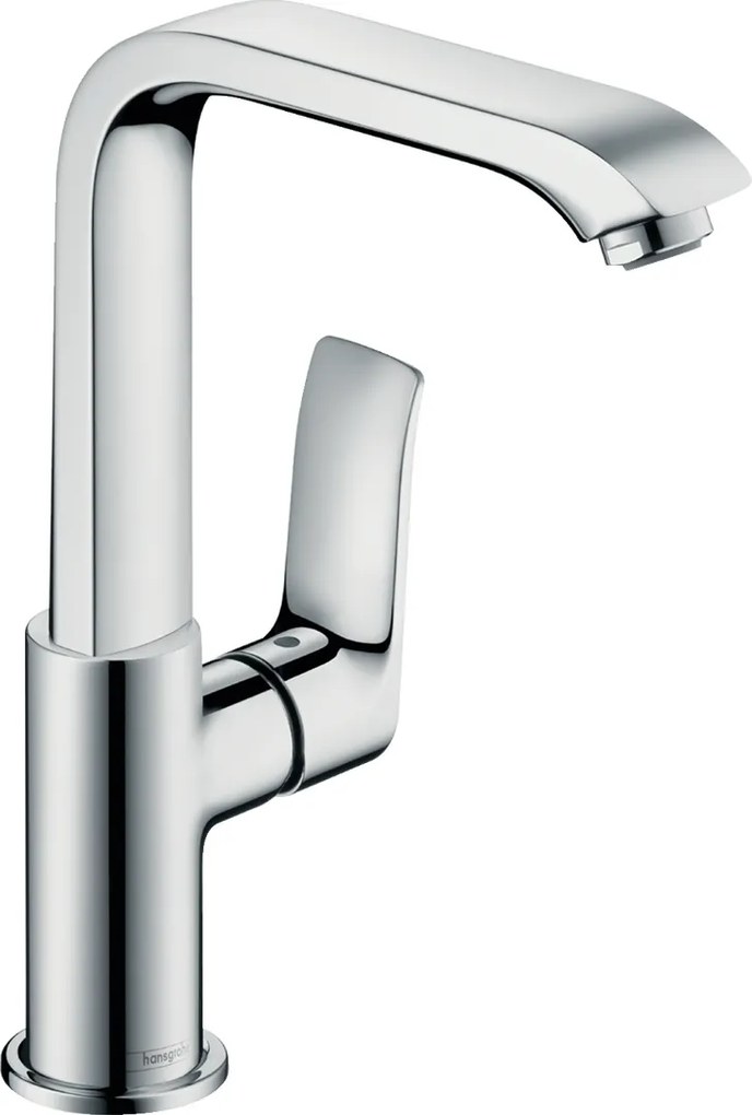Hansgrohe Metris New, umyvadlová baterie s otočným výtokem a výpustí, chromová, 31087000