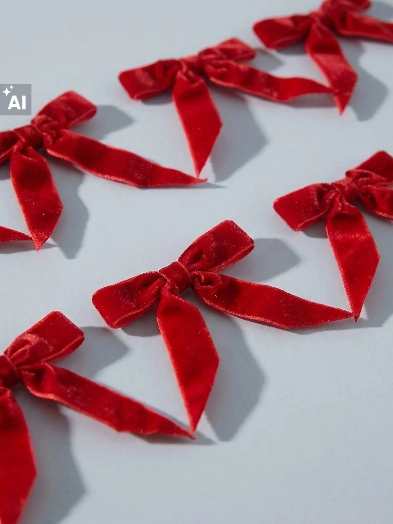 Sinsay - Sametové vánoční mašle 10 pack - červená