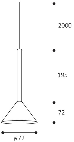 LED2 6490133D Mag Kono, černý závěs pro Mag track 48V, 6W 3000K DALI, Ø 7,2cm