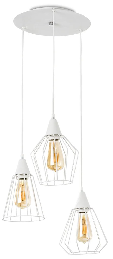 Light for home - Závěsné svítidlo na lankách  40403 "MATRIX", 3x60W, E27, Bílá