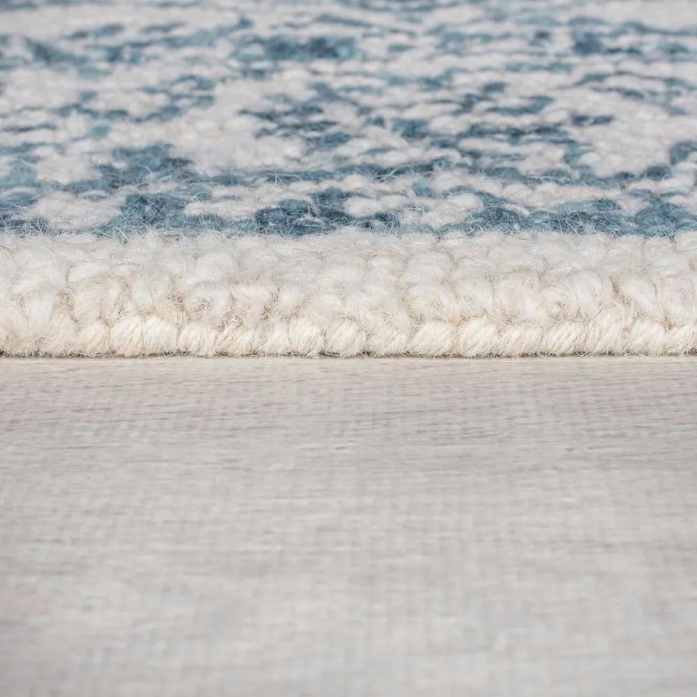 Flair Rugs koberce Kusový koberec Wool Loop Yasmin Ivory/Blue ROZMĚR: 120x170