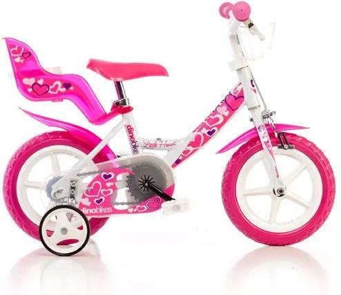 CorbySport AC30363 Dětské kolo Dino Bikes bílo-růžové 12"