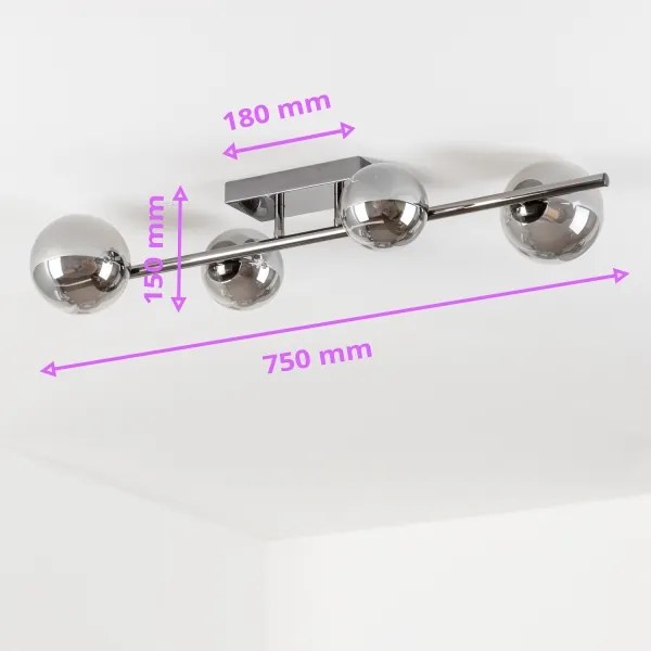 Brilagi - LED Přisazený lustr MILLA 4xG9/3W/230V černý chrom/kouřová