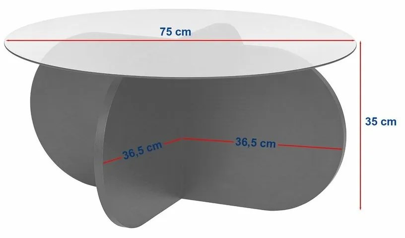 Konferenční stolek Aeris Black s tmavým sklem