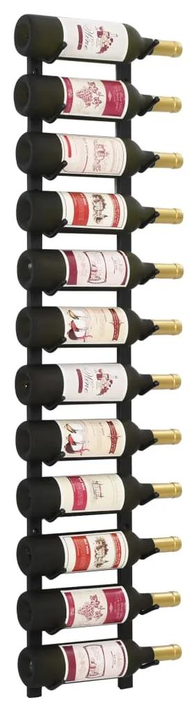 Nástěnný stojan na víno Coowara na 12 lahví | černý