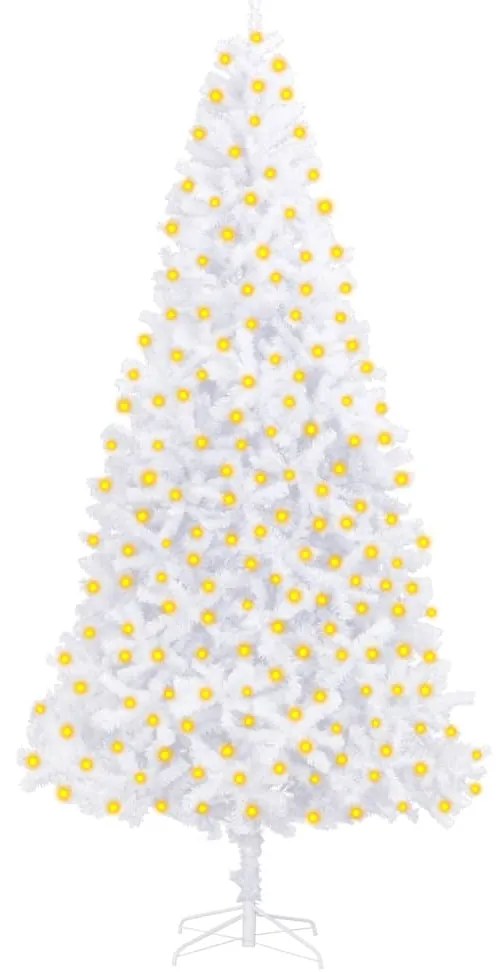 3077736 vidaXL Umělý vánoční stromek s LED diodami 300 cm bílý
