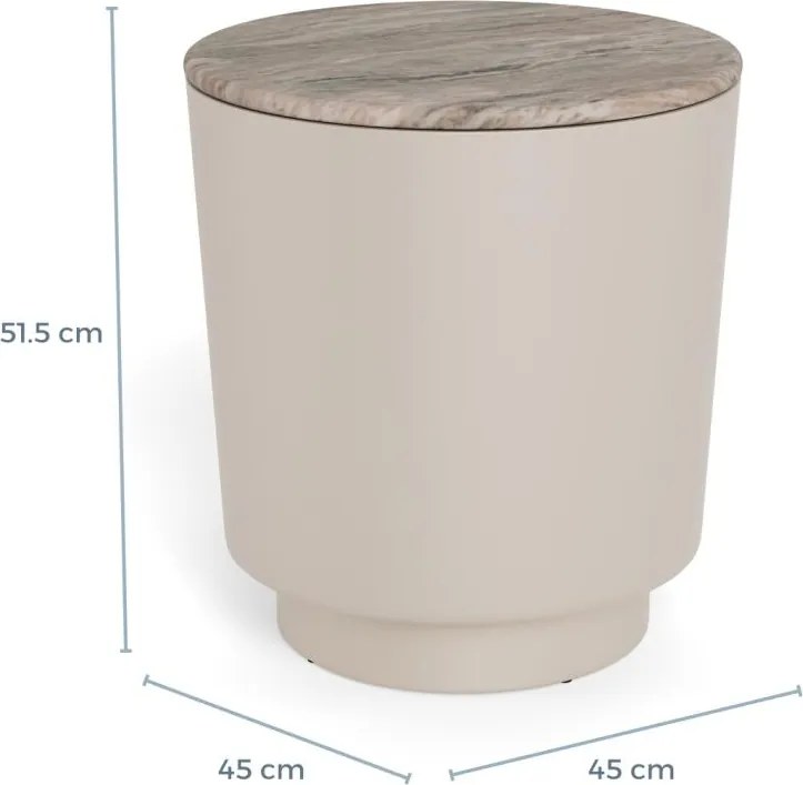 ACTONA Konferenční stolek CANGAS šedý ⌀45 cm