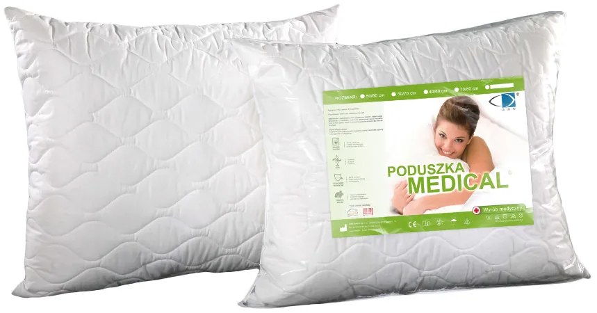 Antialergický polštář 40x60 Medical se zipem bílý AMW