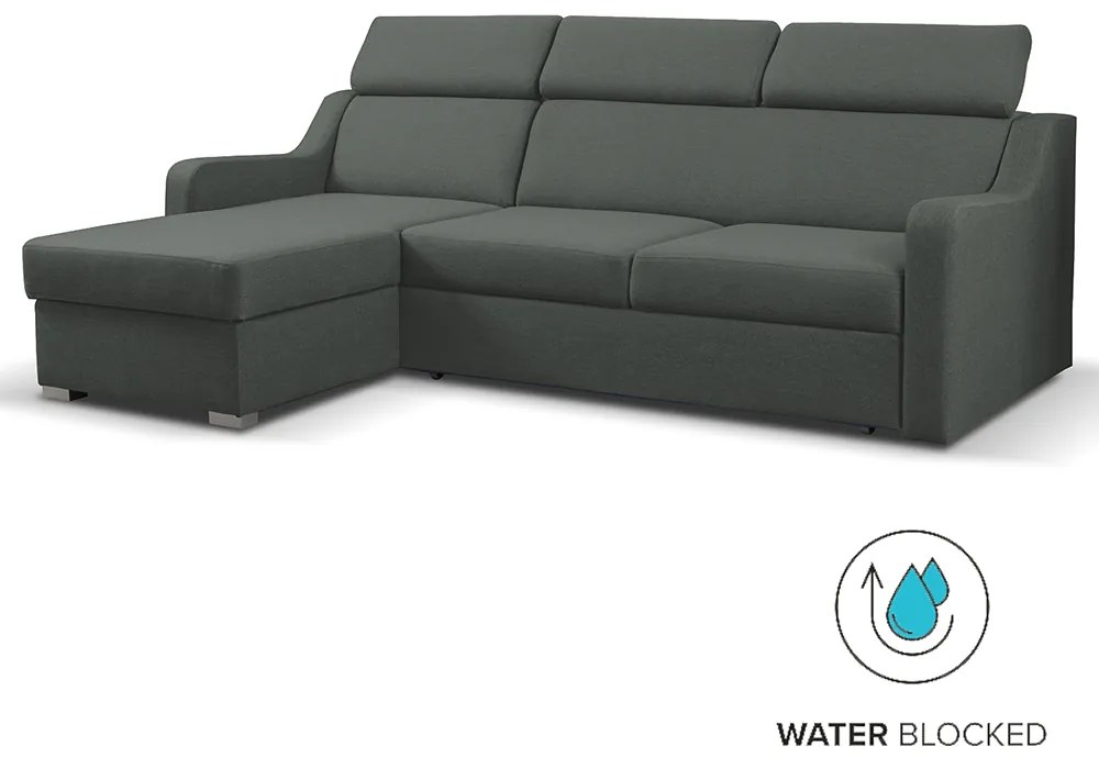 Sedací souprava MIKELI | 228x158 cm | UNI | rozkládací + úložný prostor | AKCE | tmavě šedá 17