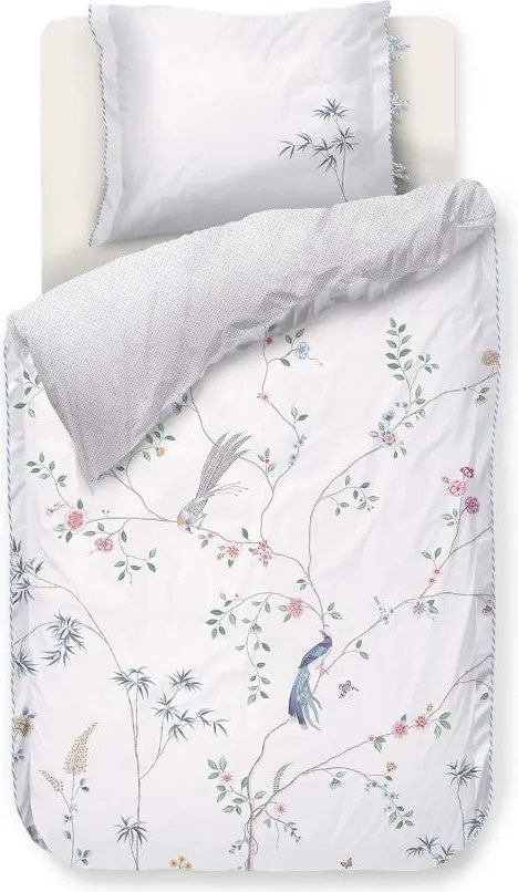 Pip Studio perkálové povlečení Bamboo Blossom bílý 140x200 + 70x90 cm (Bavlněné perkálové povlečení na jednolůžko v dárkovém boxu)