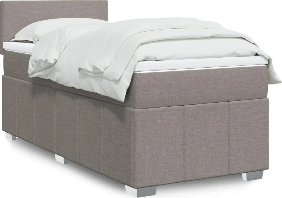 Box spring postel s matrací taupe 100 x 200 cm textil 3286976