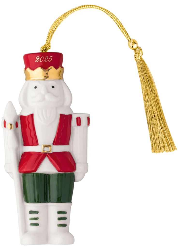 Villeroy & Boch Závěsná porcelánová ozdoba Christmas Classics 2025, Louskáček, 11 cm 14-8675-4356