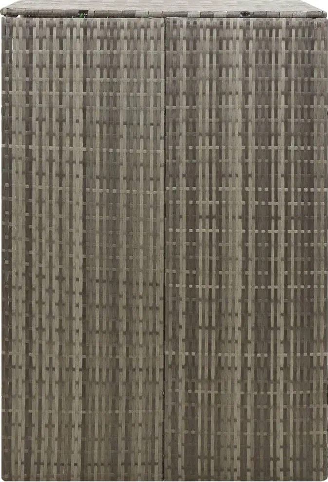 Přístřešek na popelnici šedý 70 x 80 x 117 cm polyratan 319864