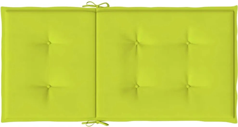 Podušky na židli nízké opěradlo 6 ks jasně zelené 100x50x3 cm 314148