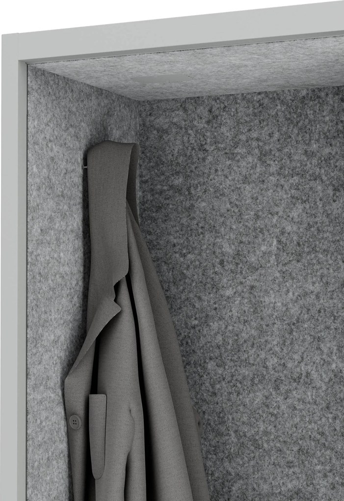 Skříň se sedákem a zónou ticha SALLY MentalBox, šedá konstrukce, šedý sedák, 1850 x 600 x 400 mm