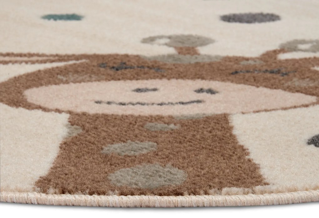 Hanse Home, Dětský koberec Adventures 105968 Cream Brown Blue kruh, 100x100 (průměr) kruh, vícebarevná, dětský pokoj