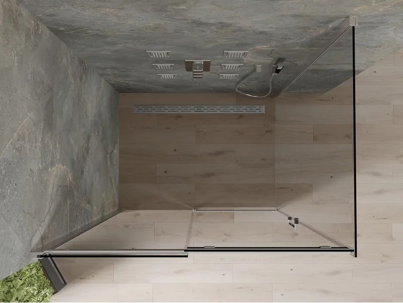 Mexen Omega sprchový kout 140x100cm, 8mm sklo, chromový profil-šedé sklo, 825-140-100-01-40