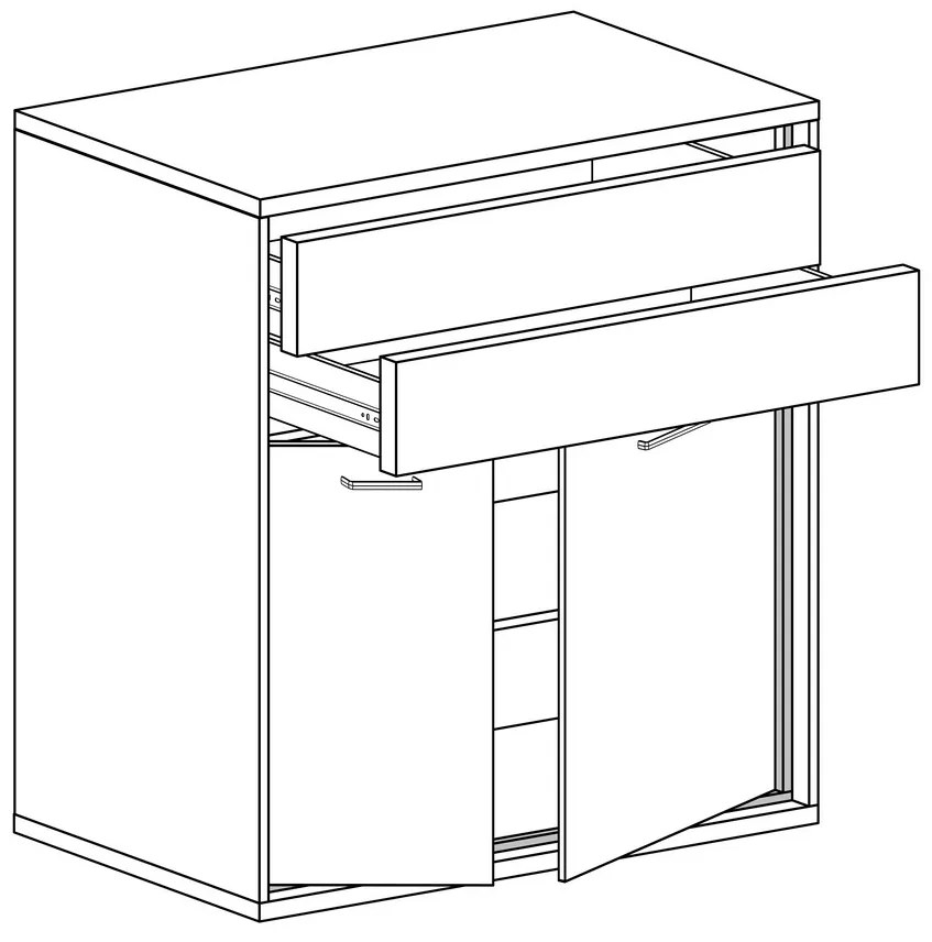 Casarredo Komoda 2D2S PILETAS M-6 dub hickory