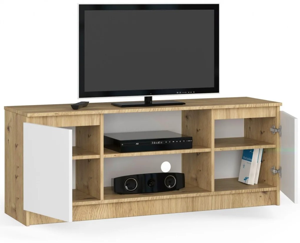 TV stolek Beron 140 cm dub artisan/bílý