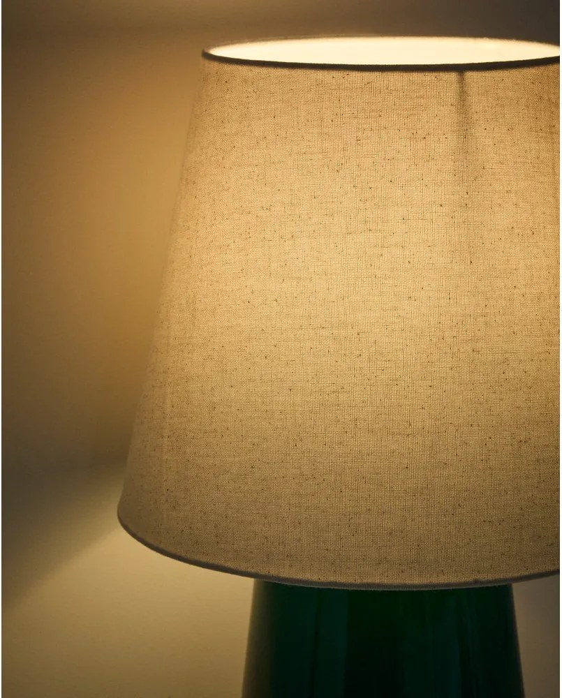 Zelená/slonovinová keramická stolní lampa (výška 45,5 cm) Odra – Kave Home