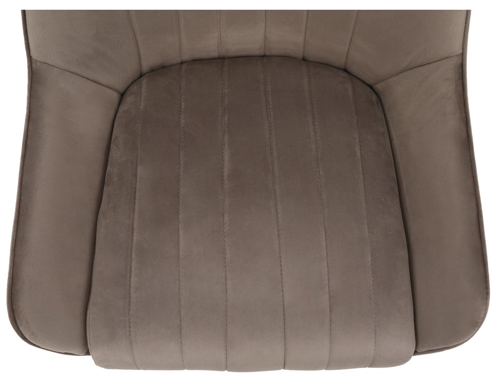Jídelní židle LUXURY - látka Velvet, zlatý chrom / šedohnědá Taupe