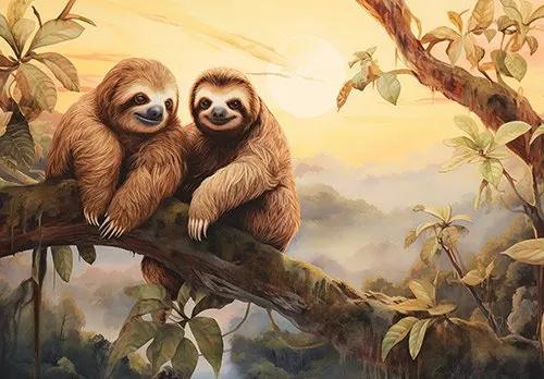 Postershop Fototapeta vliesová: Sloths Wild Animals - 104x70,5 cm