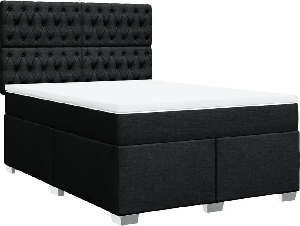 Box spring postel s matrací černá 140 x 190 cm textil 3290492