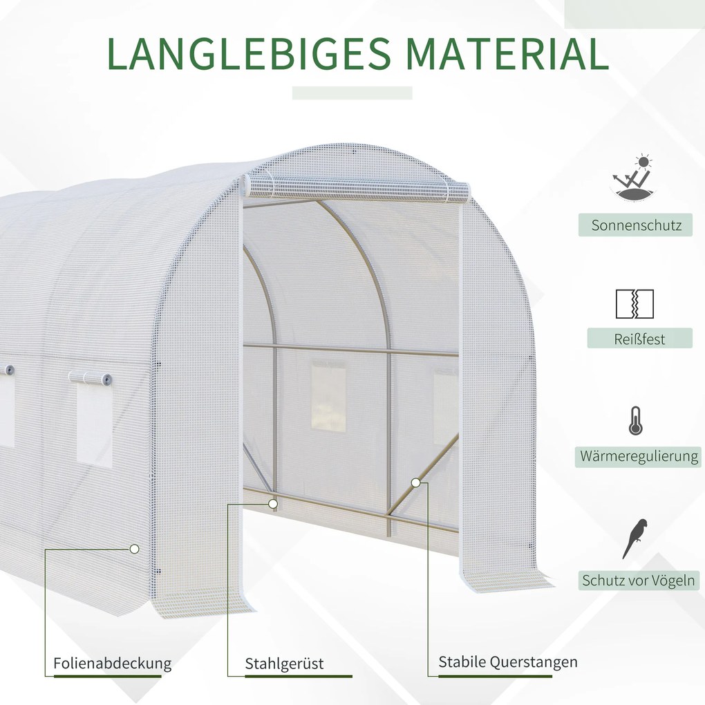Outsunny skleník 350x200x200cm polytunelový skleník ideální pro zahradnictví a pěstování rostlin |