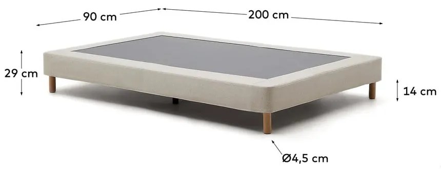 Béžová čalouněná jednolůžková postel 90x200 cm Ofelia – Kave Home