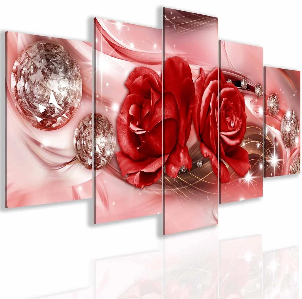 Abstraktní obraz růže Red Velikost (šířka x výška): 100x50 cm