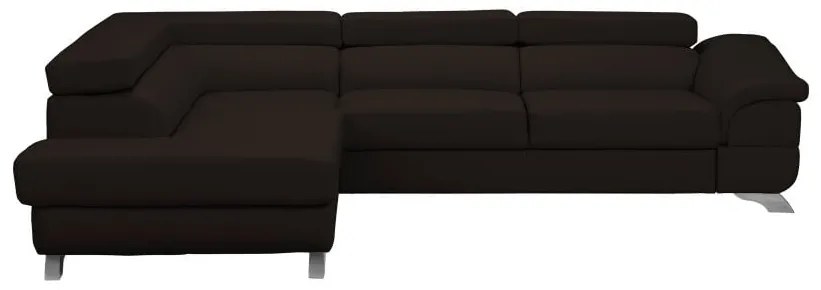 Tmavě hnědá rozkládací rohová pohovka Windsor & Co Sofas Gamma, levý roh