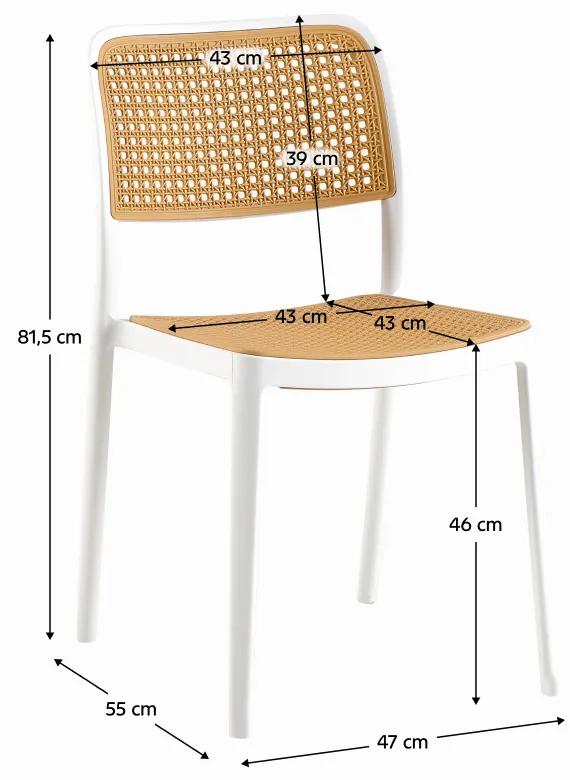 Kondela Stohovatelná židle, bílá/béžová, RAVID TYP 1