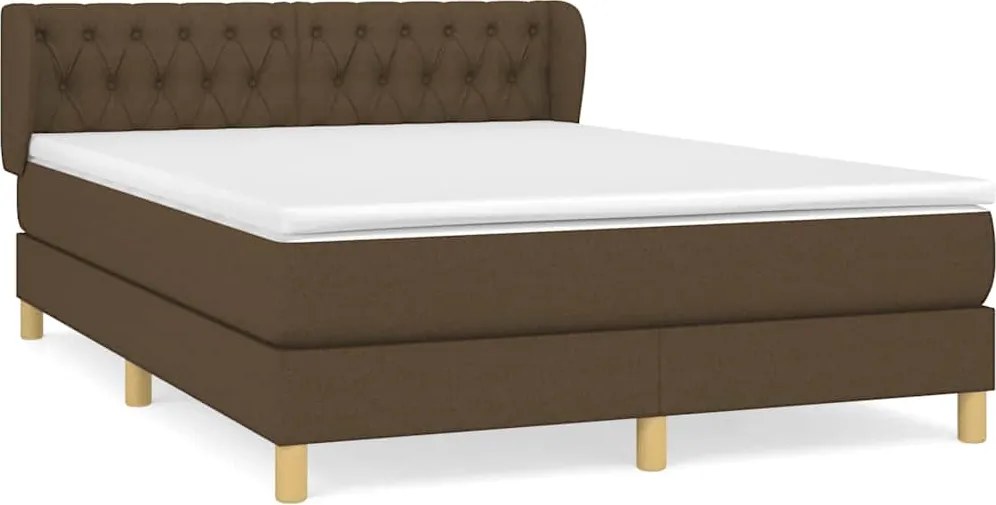 Box spring postel s matrací tmavě hnědá 140x200 cm textil 3127048