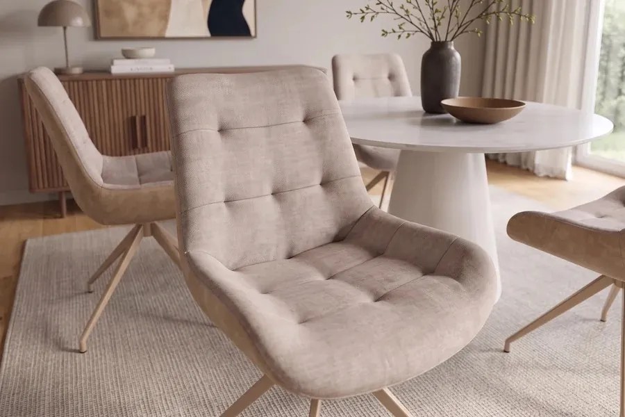 Designová židle Amiyah šampaňská / béžová