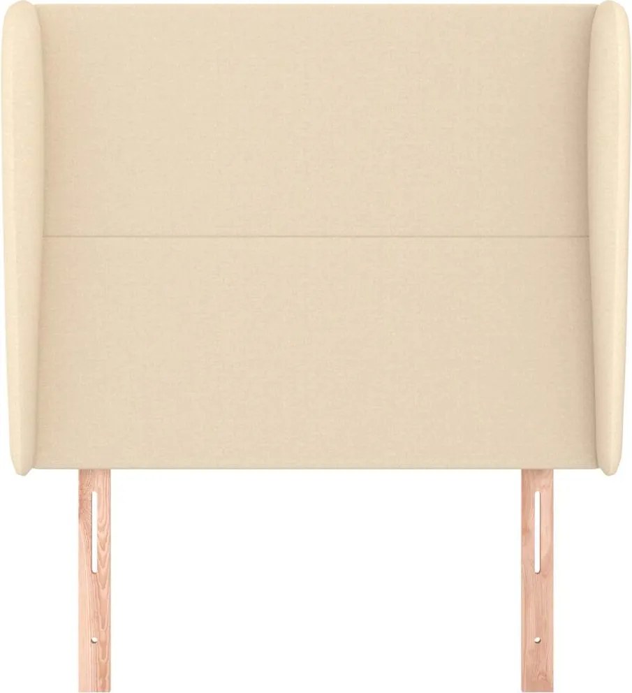 Čelo postele typu ušák krémové 103x23x118/128 cm textil 3117671
