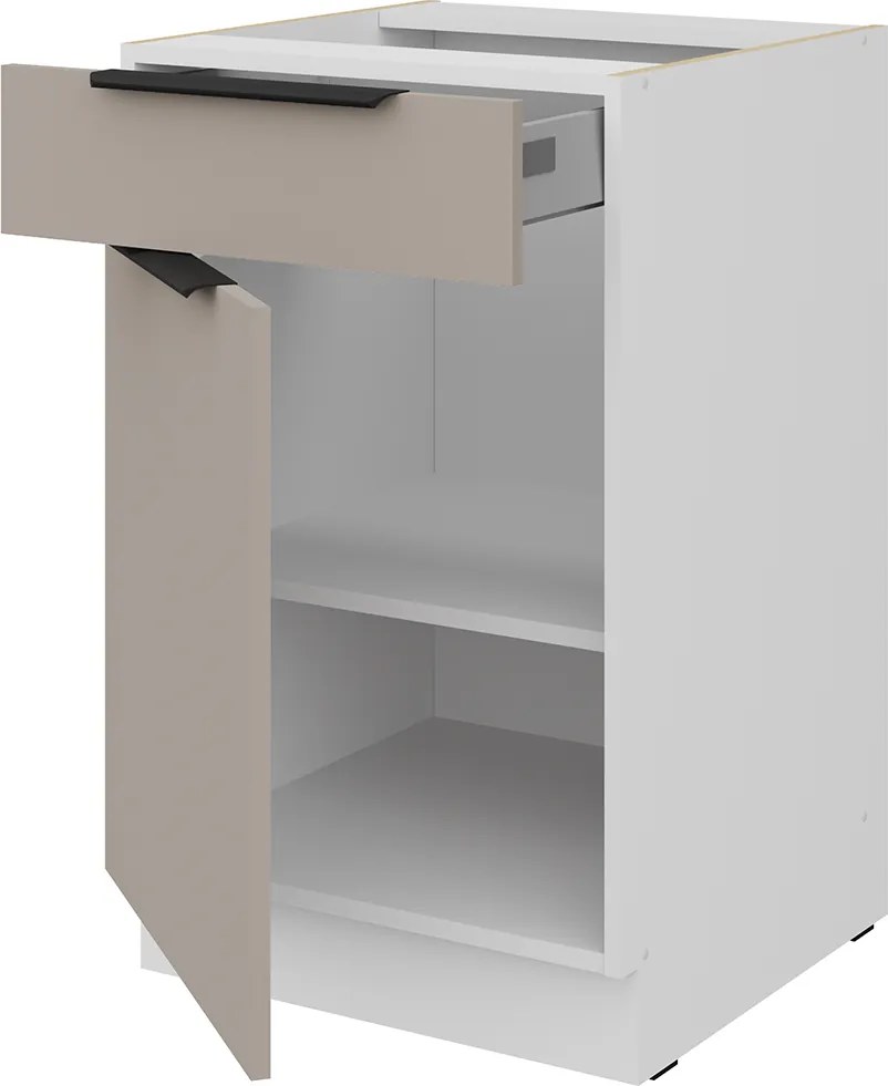 ARIA lb | dolní skříňka 50 D 1F 1S policová se zásuvkou | 50 cm | PREMIUM BOX | bílá/béžová
