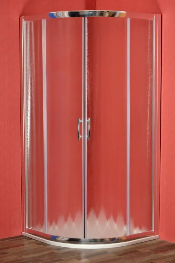 ARTTEC Sprchový kout čtvrtkruhový BRILIANT 80 x 80 x 198 cm chinchilla sklo s vaničkou z litého mramoru LINEA