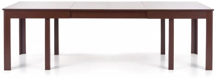 Jídelní rozkládací stůl SEWERYN –⁠ 160x90x76 (+140) dřevo, tmavý ořech