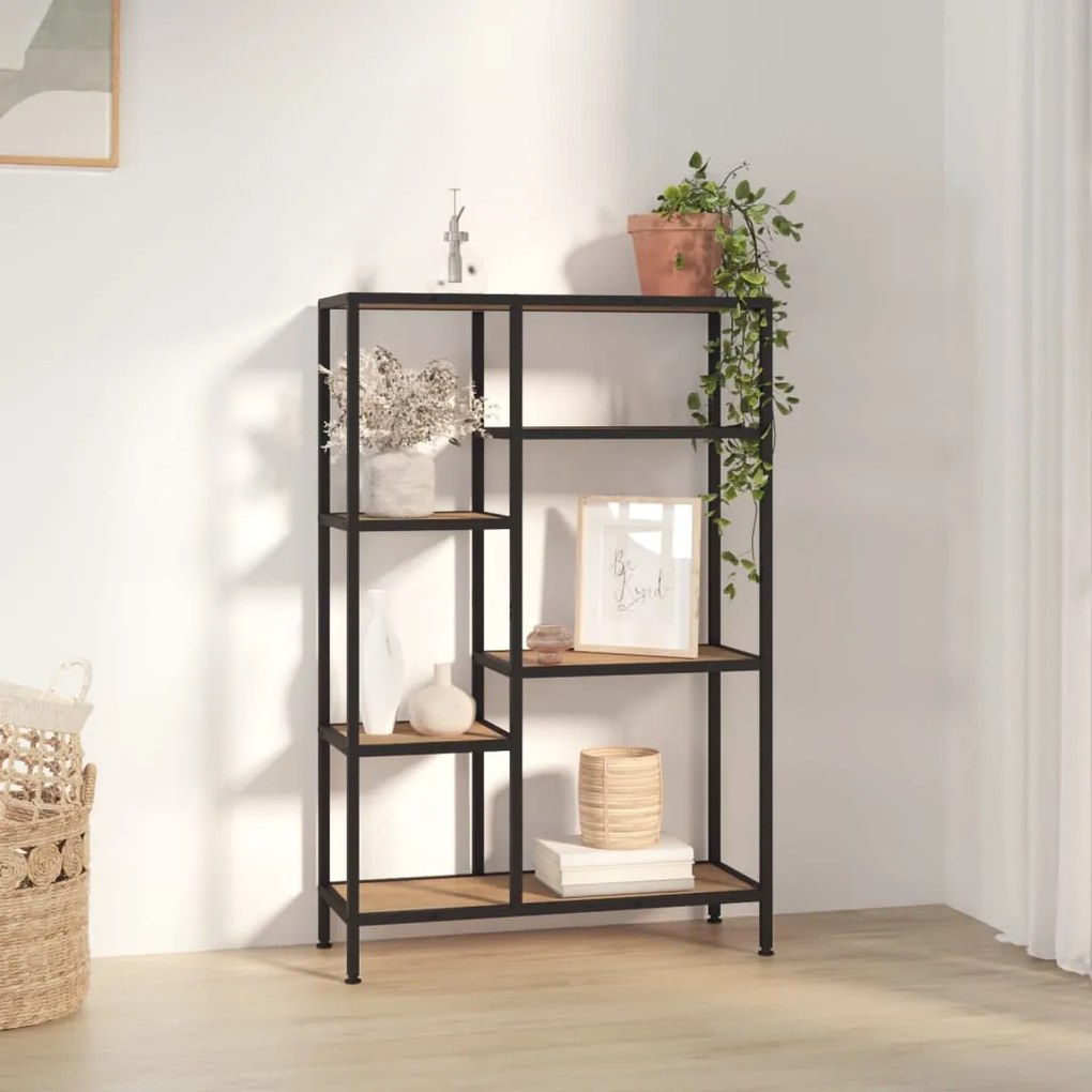 Knihovna 80 x 30 x 120 cm ocel a kompozitní dřevo 336357