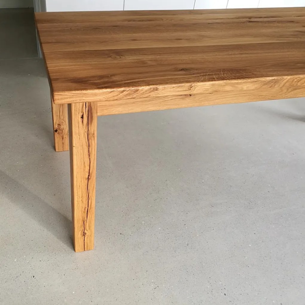 KULHÁNEK Masivní jídelní stůl z dubového dřeva Velikost desky: 190x80 cm