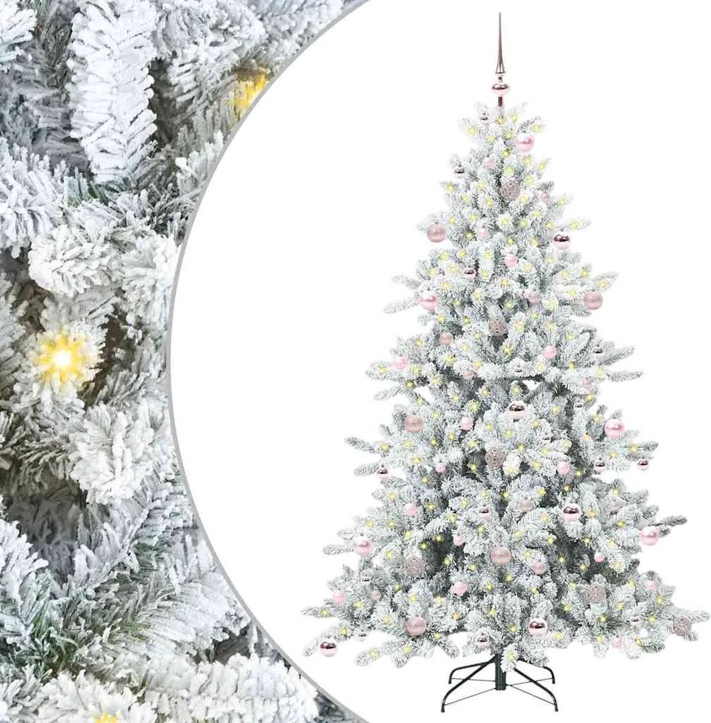 Umělý Skládací Vánoční Strom s stojanem Bílá 210 cm PVC a ocel 3397733
