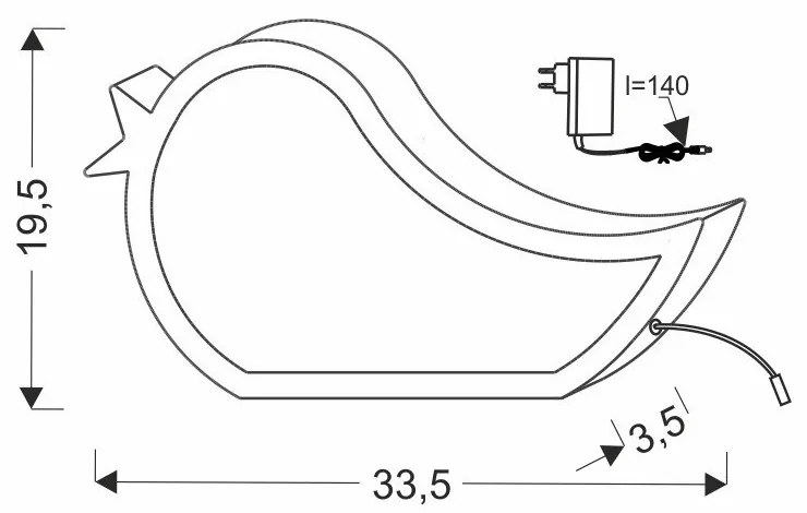 Modrá dětská lampička Bird – Candellux Lighting